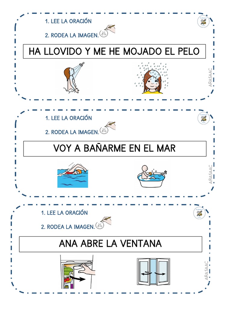 COMPRENSIÓN LECTORA de Oraciones | PDF