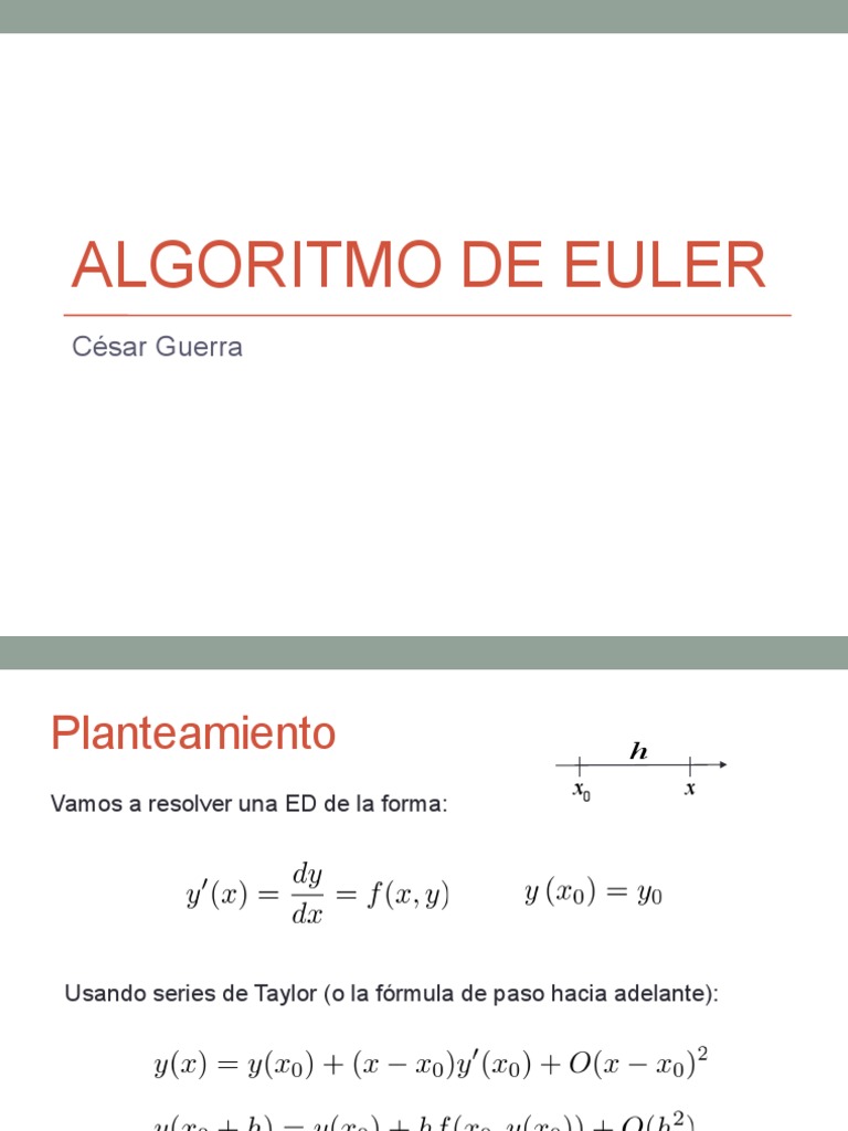 Algoritmo de Euler | PDF | Métodos y materiales de enseñanza | Ciencia y matemáticas