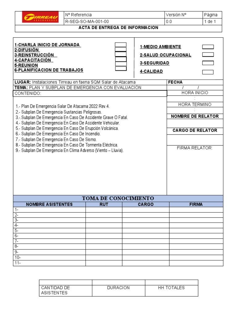 Acta de Entrega Informacion | PDF