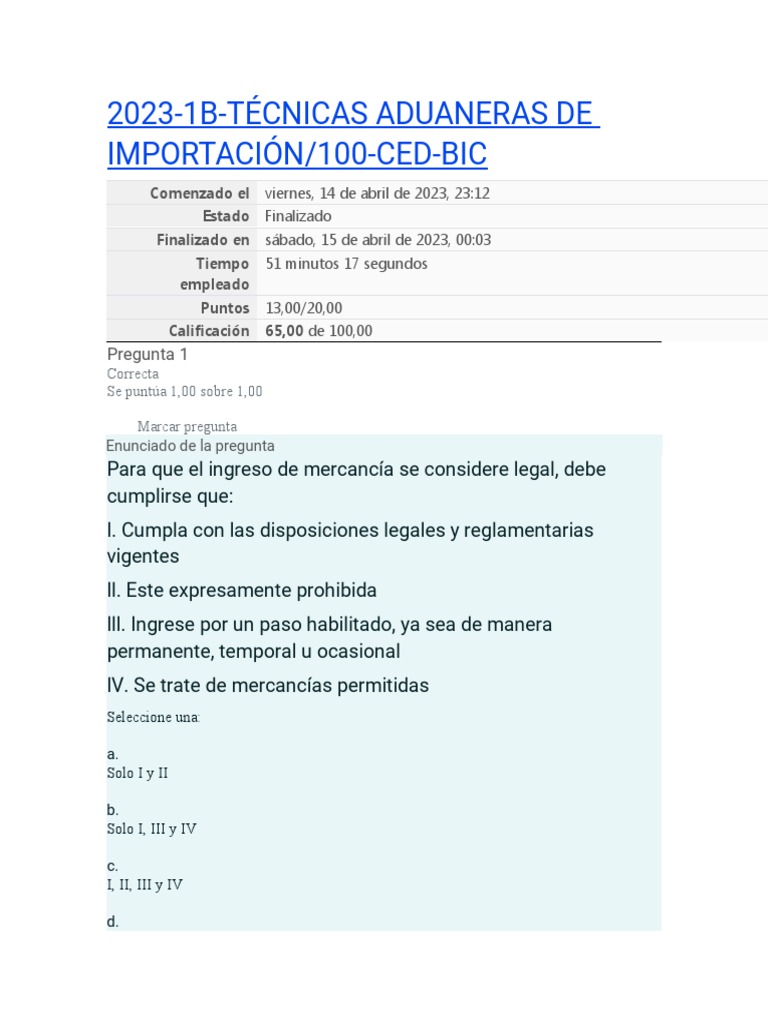Primera Prueba de Importacion | PDF | aduana | Economias