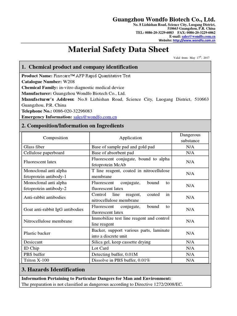 Afp MSDS | PDF | Personal Protective Equipment | Water