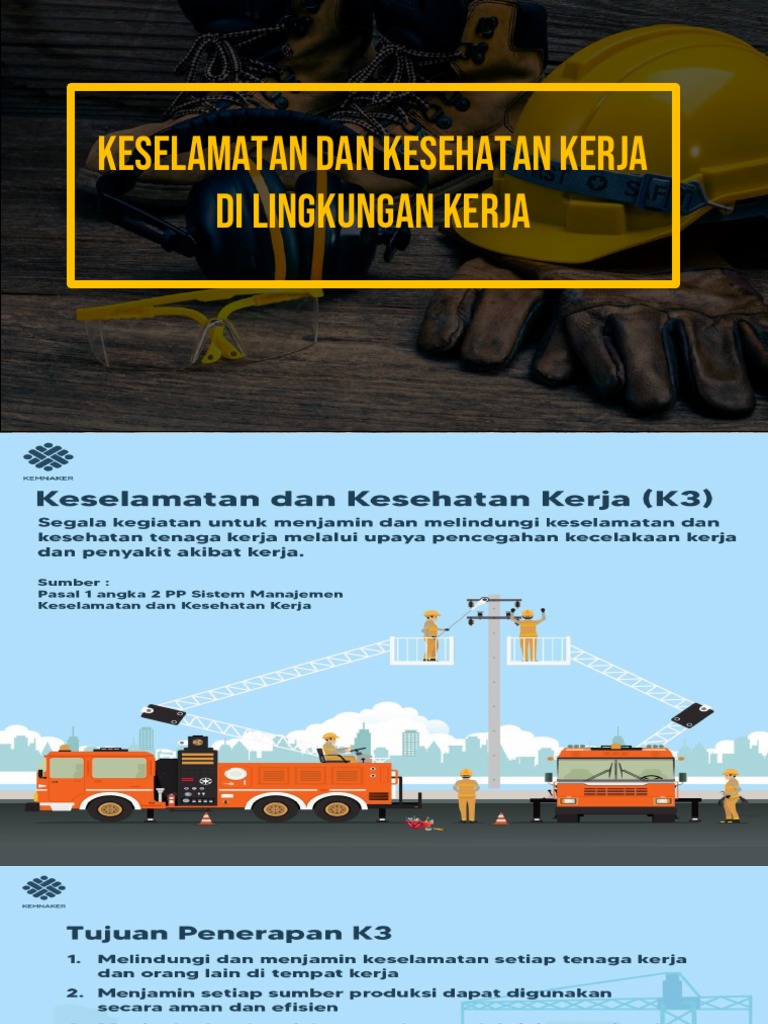 Presentasi k3 Di Lingkungan Kerja | PDF