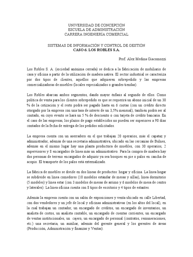 Caso 6 Los Robles | PDF | Contabilidad | Presupuesto