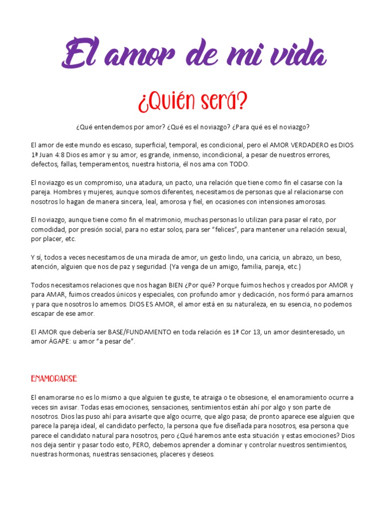 El Amor de Mi Vida | PDF | Amor