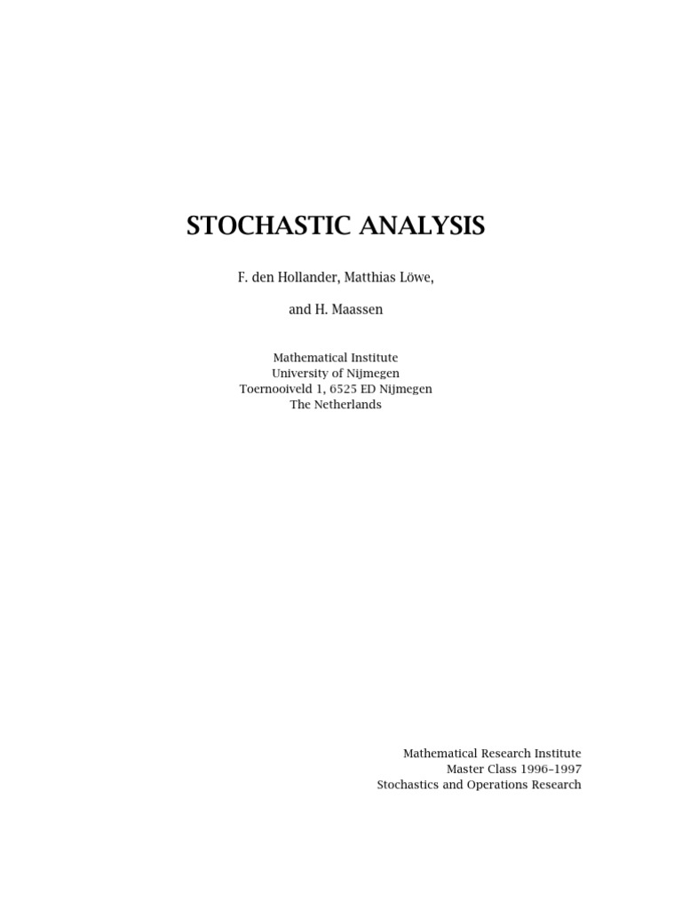Stochan | PDF | Integral | Stochastic Process