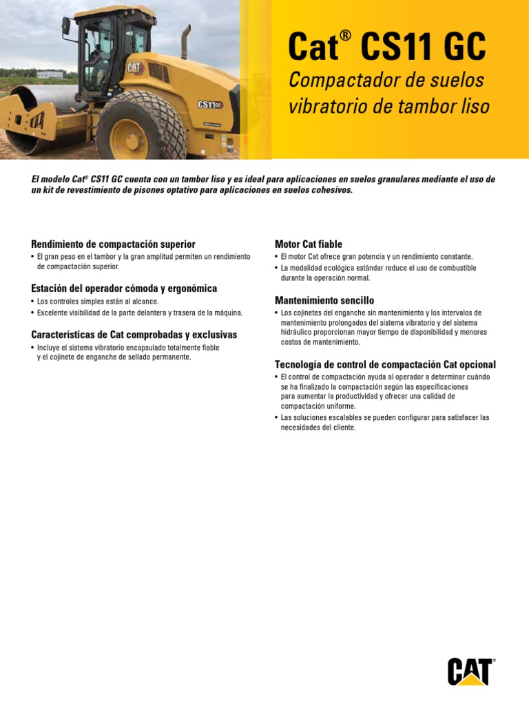 Rodillo Cat CS11-GC Manual | PDF | Rodamiento (Mecánico) | Ciencias fisicas