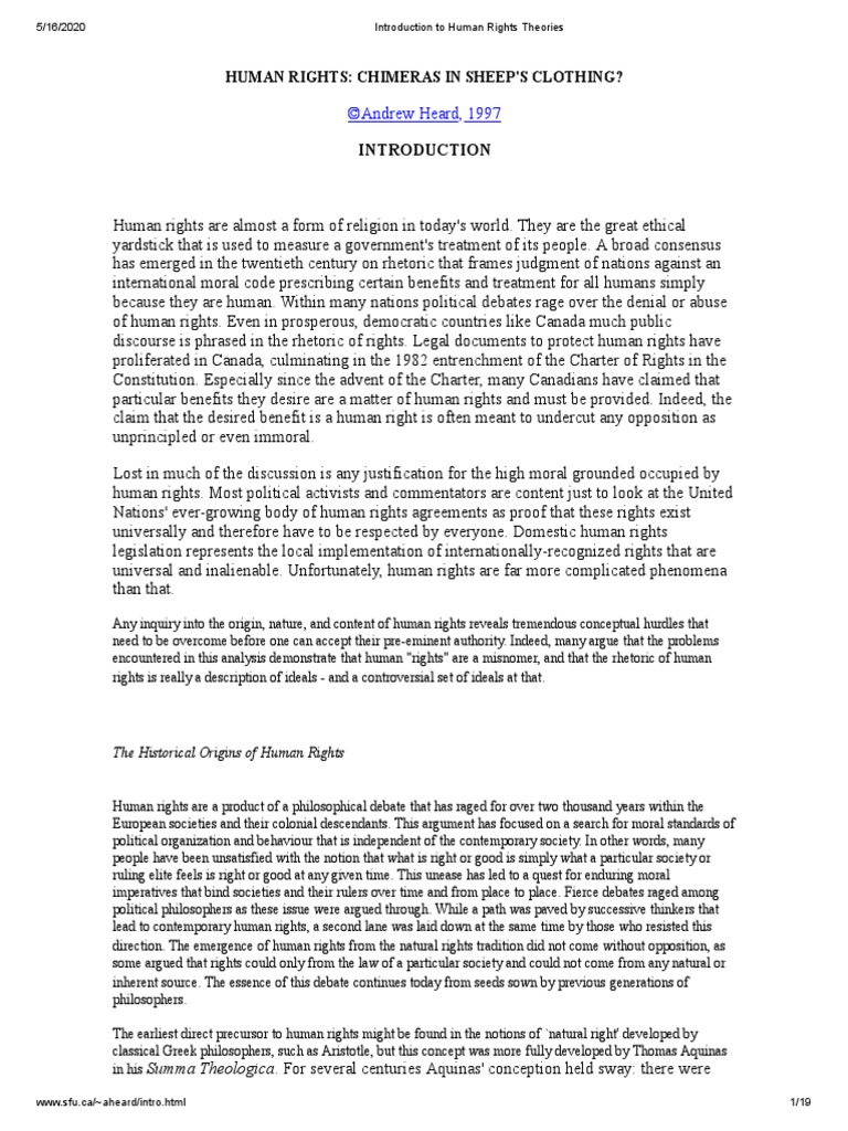 Introduction To Human Rights Theories | PDF | Human Rights | Rights