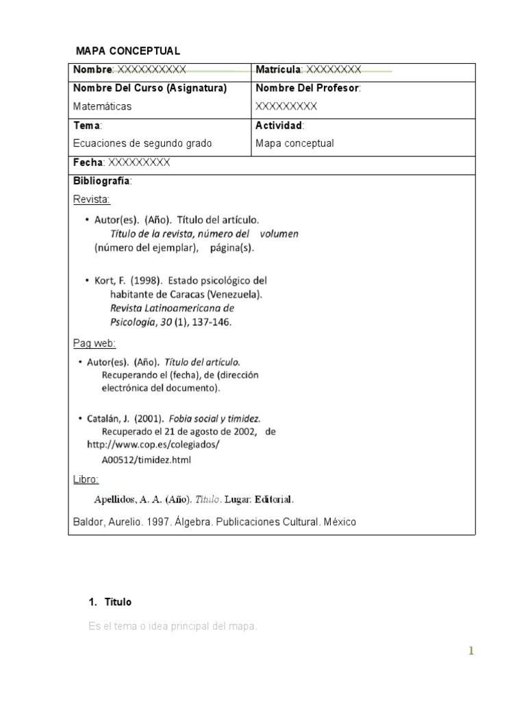 Ejemplo Mapa Conceptual | Descargar gratis PDF | Ecuaciones | Factorización