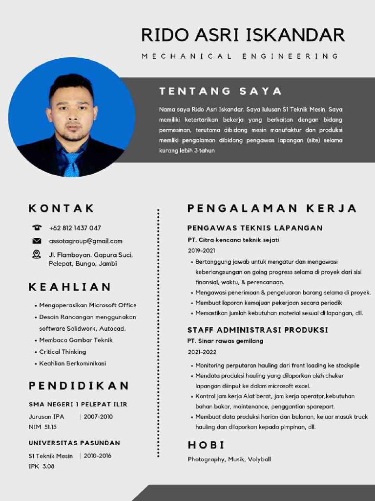 CV RIDO ASRI ISKANDAR - Compressed - Compressed | PDF