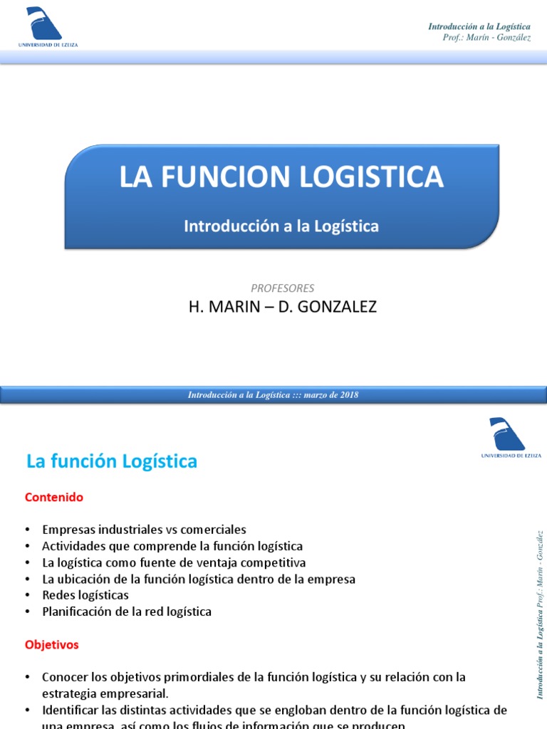 01-Funcion Logistica | PDF | Logística | Almacén