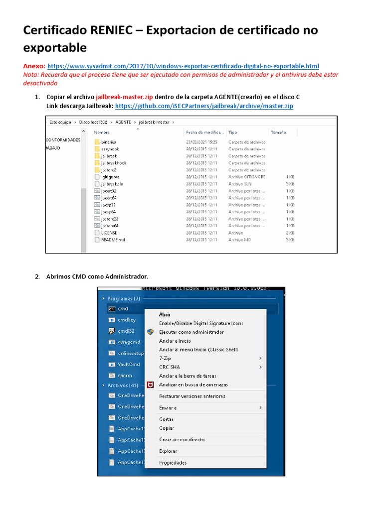 Exportar Certificado RENIEC | PDF | Negocios | Informática