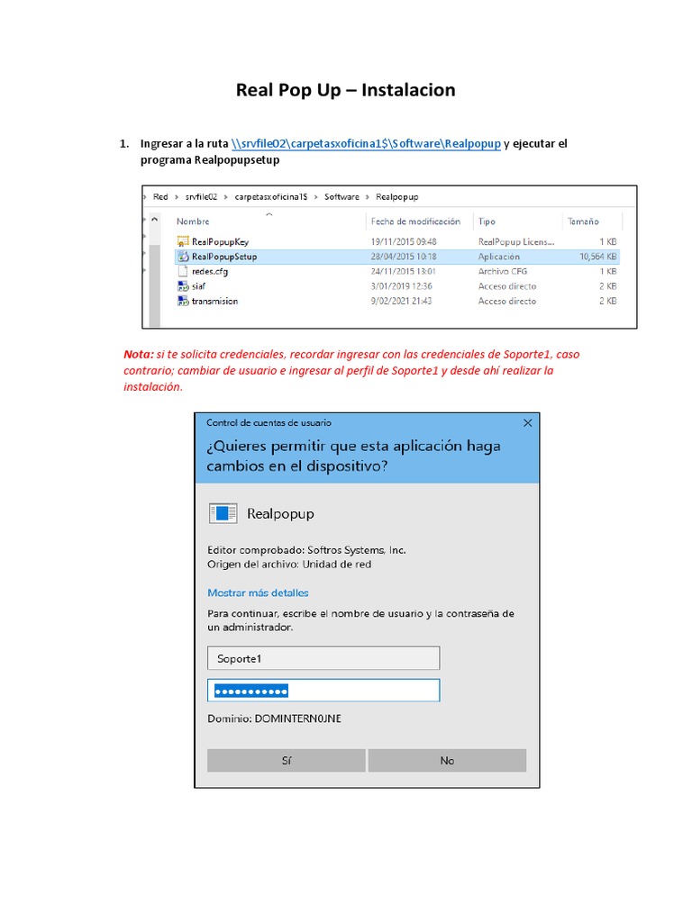 Real Pop Up - Instalacion | PDF
