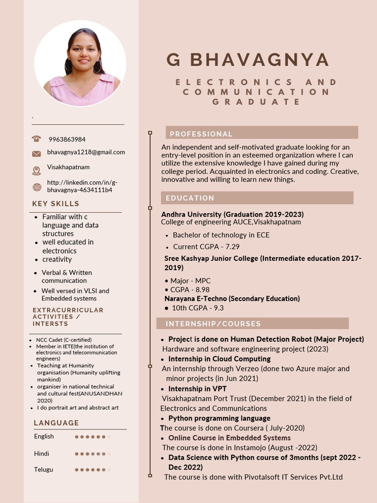 Bhavagnya Resume | PDF | Electronic Engineering | Computing