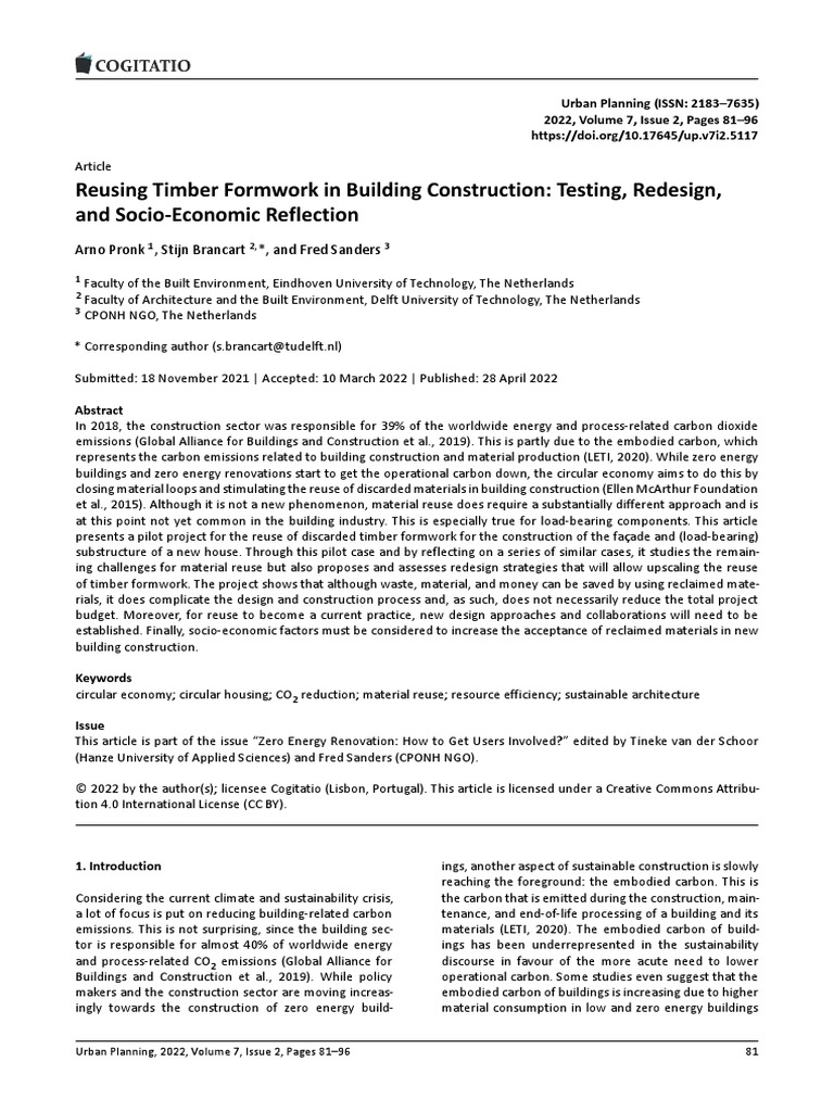 UP 7 (2) - Reusing Timber Formwork in Building Construction - Testing ...