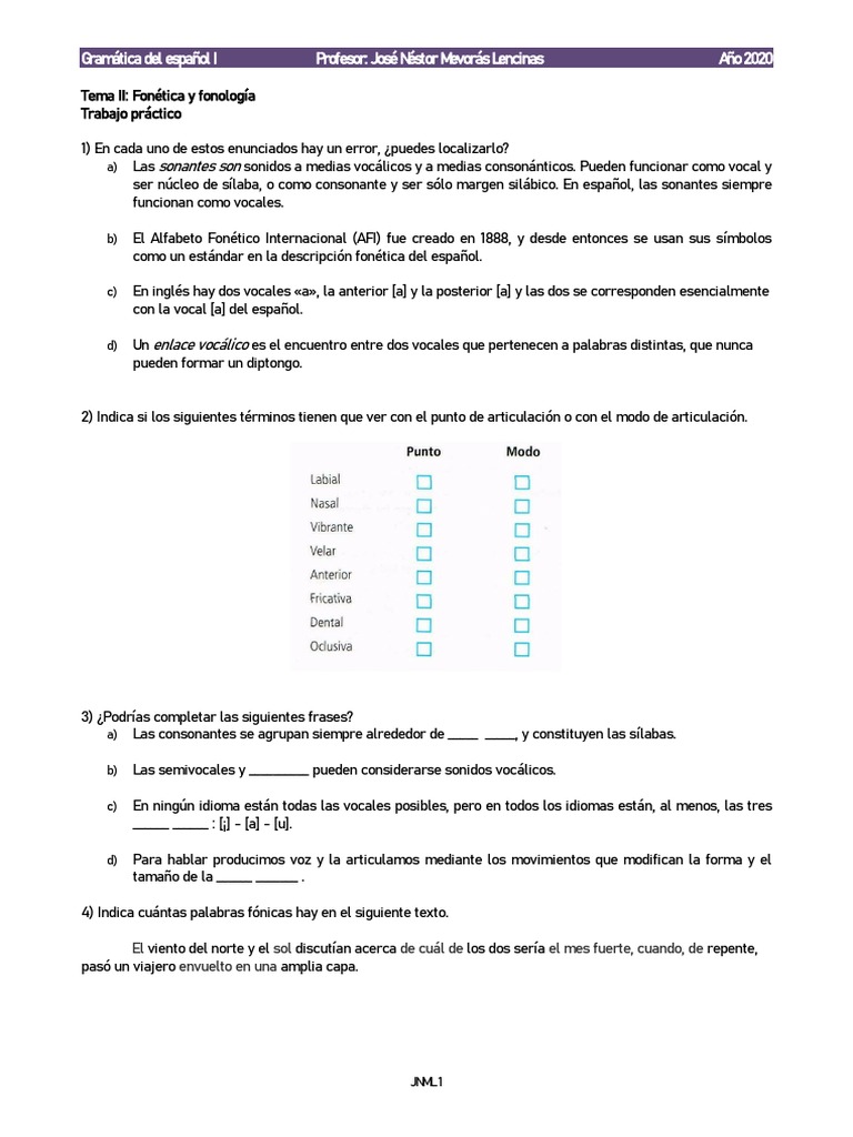 02 Tp Fonetica Y Fonologia Pdf Vocal Sílaba