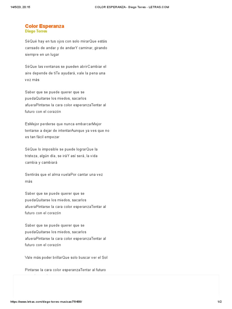 COLOR ESPERANZA - Diego Torres | PDF
