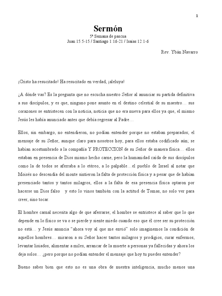 5to Domingo de Pascua | Descargar gratis PDF | espíritu Santo | eucaristía 5to Domingo de Pascua | Descargar gratis PDF | espíritu Santo | eucaristía
