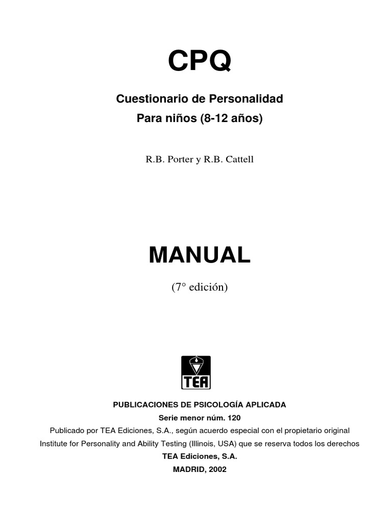 Manual CPQ | PDF | Desviación Estándar | Ansiedad