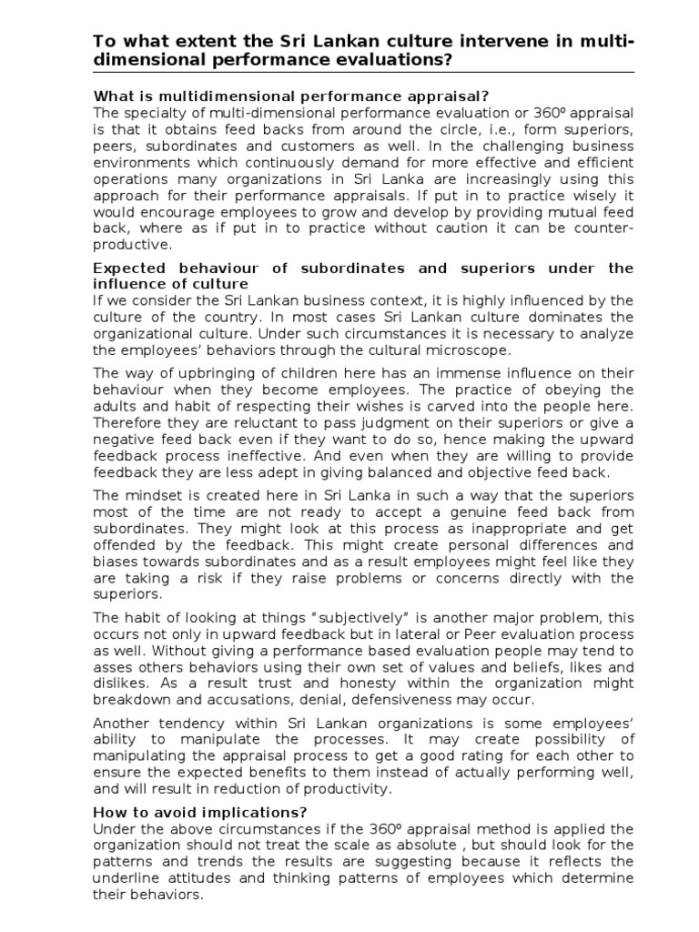 What Is Multi Dimensional Performance Evaluation | PDF | Performance ...