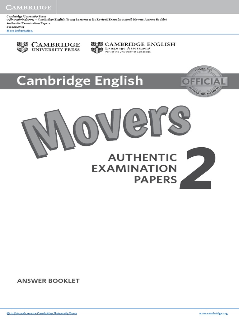 Movers Examination Papers 2 | PDF | Multiple Choice