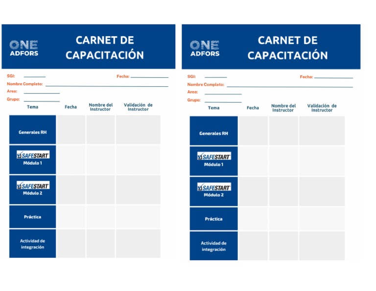 Carnet de Capacitaciones | PDF