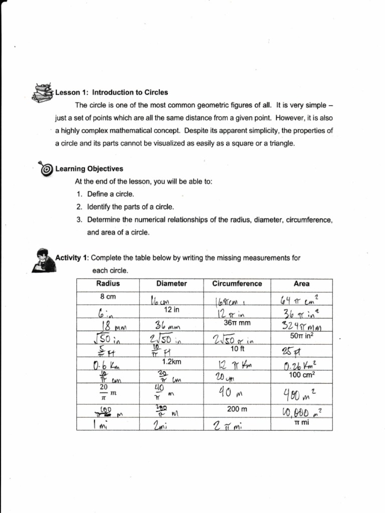 Introduction To Circles | PDF | Circle | Area