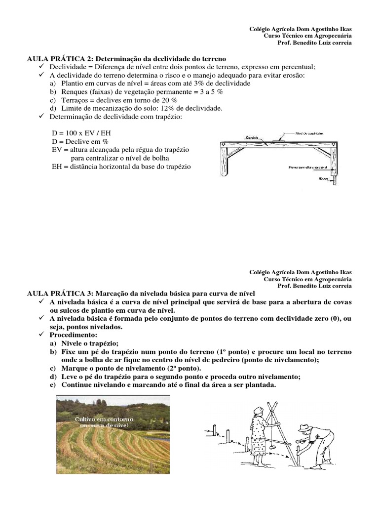 Aula Prática: Declividade e Nivelamento | PDF
