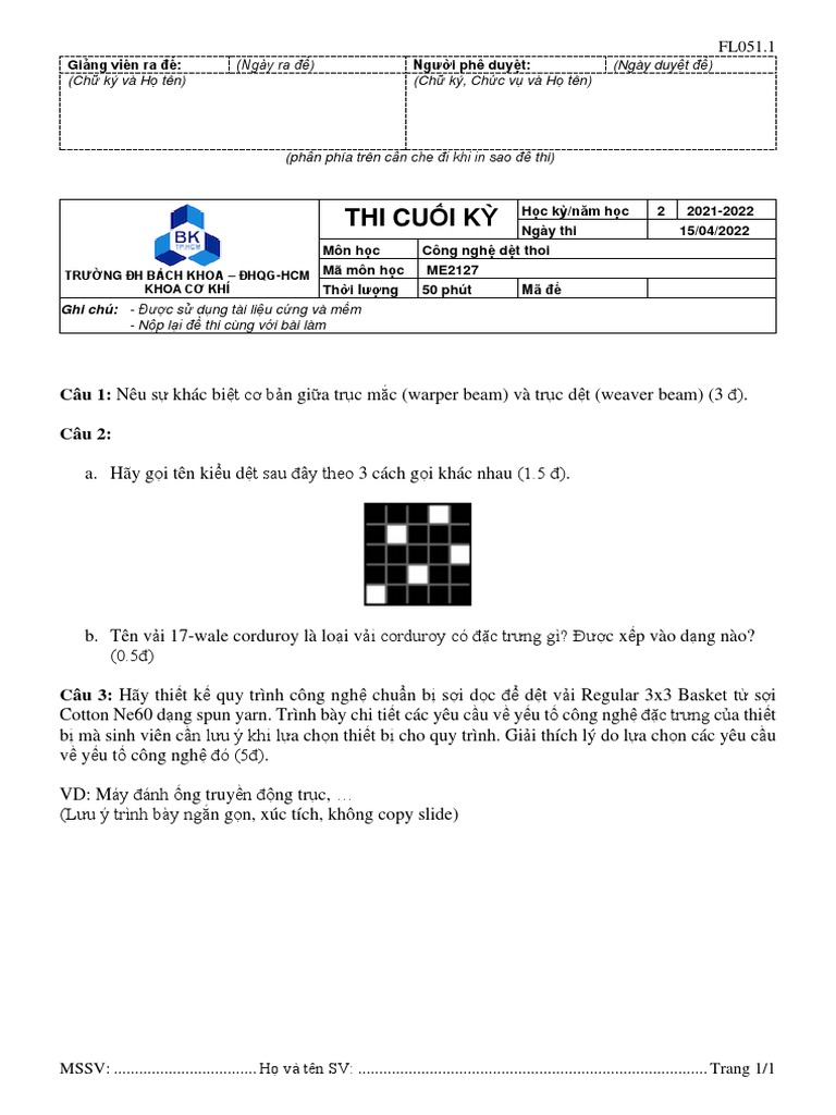Update - DE THI DET THOI K20 | PDF