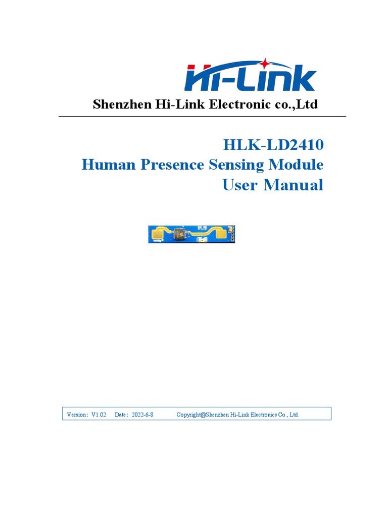 HLK-LD2410 User Manual V1 02 | PDF | Radar | Antenna (Radio)