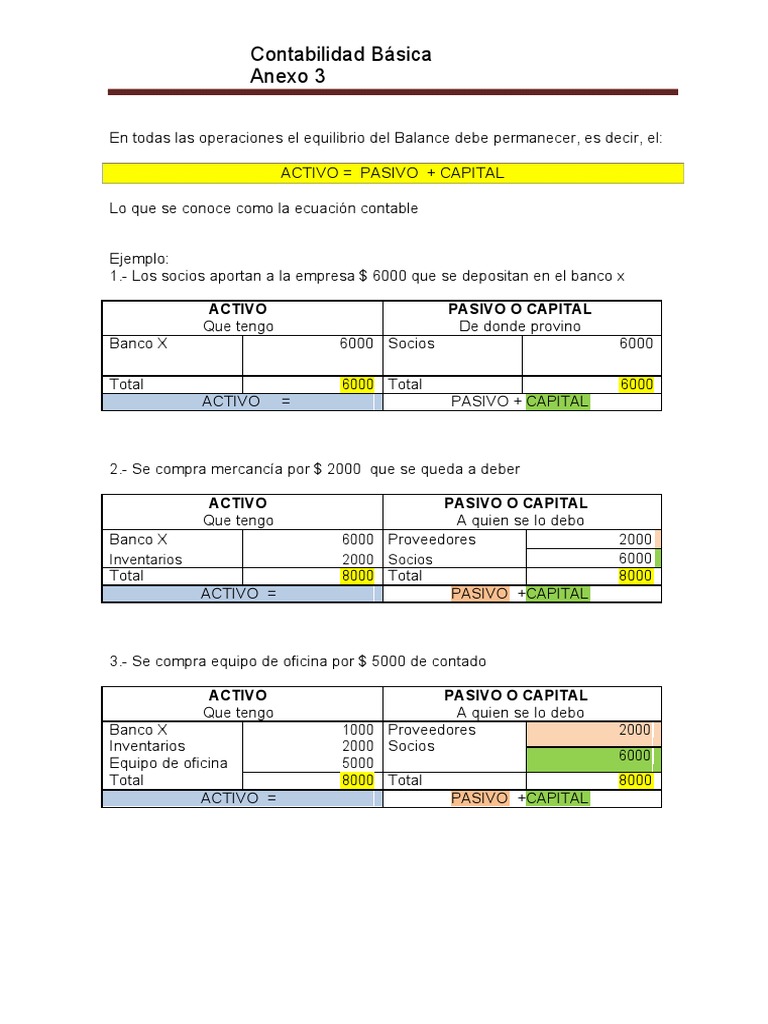 Ejemplos de Asientos Contables Básicos | PDF | Contabilidad | Business