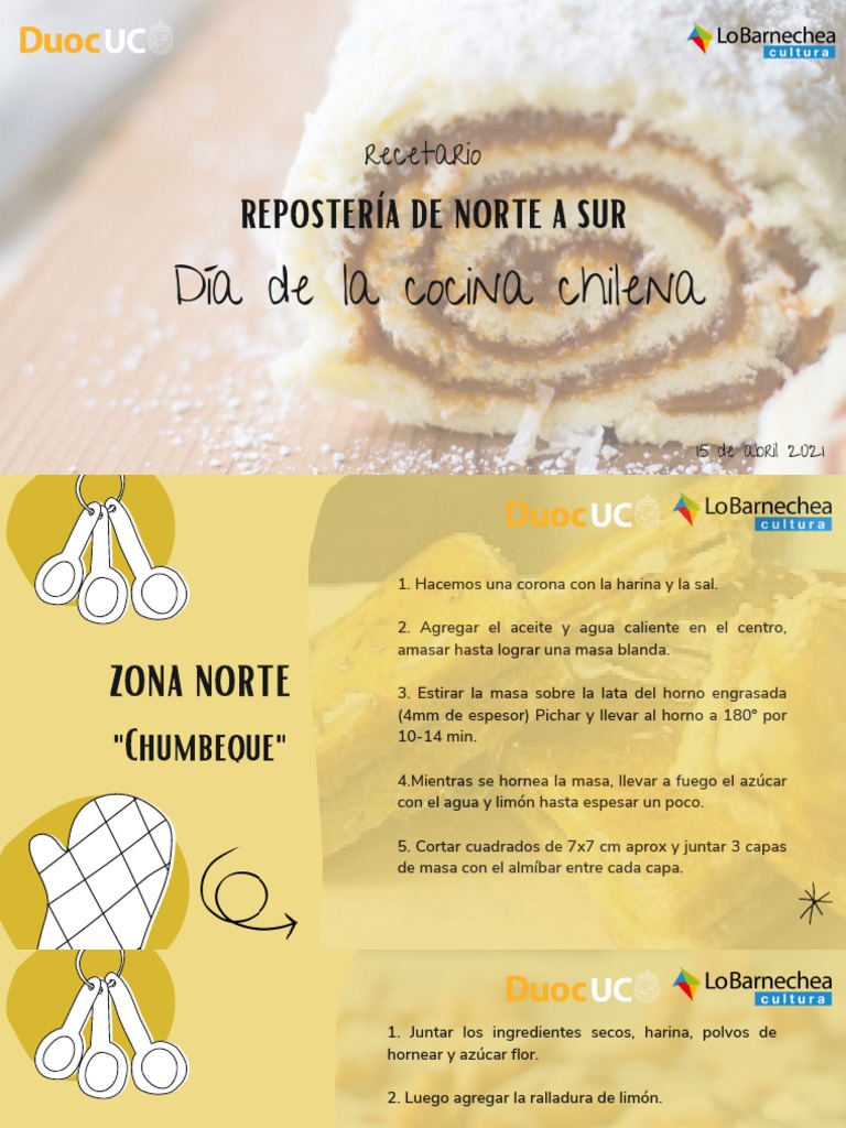 Recetario Dia de La Cocina Chilena | PDF | Panes | Alimentos