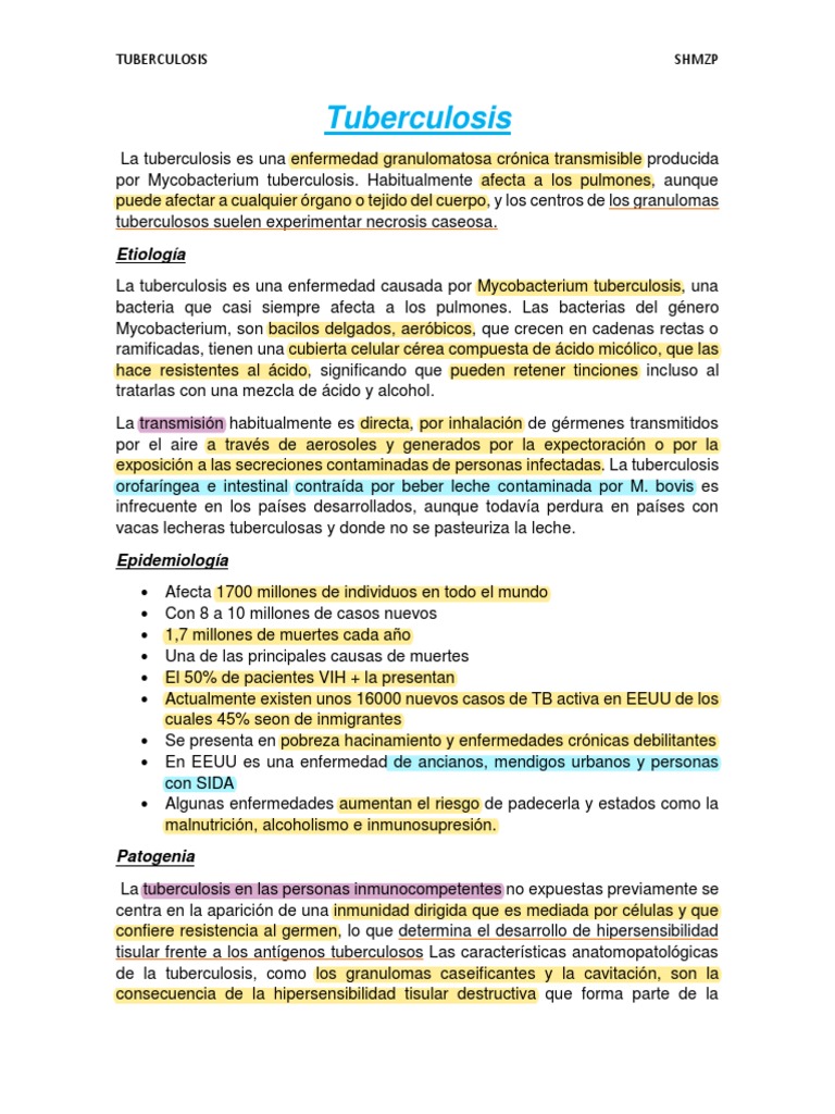 6 Tuberculosis | PDF | Tuberculosis | Sistema inmune