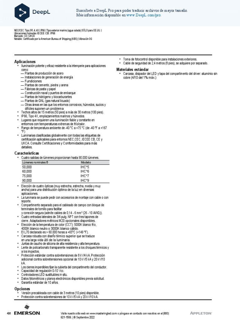 Catalog-Ihc-Led-Luminaire-Appleton-En-7568072 Es | PDF | Tornillo ...