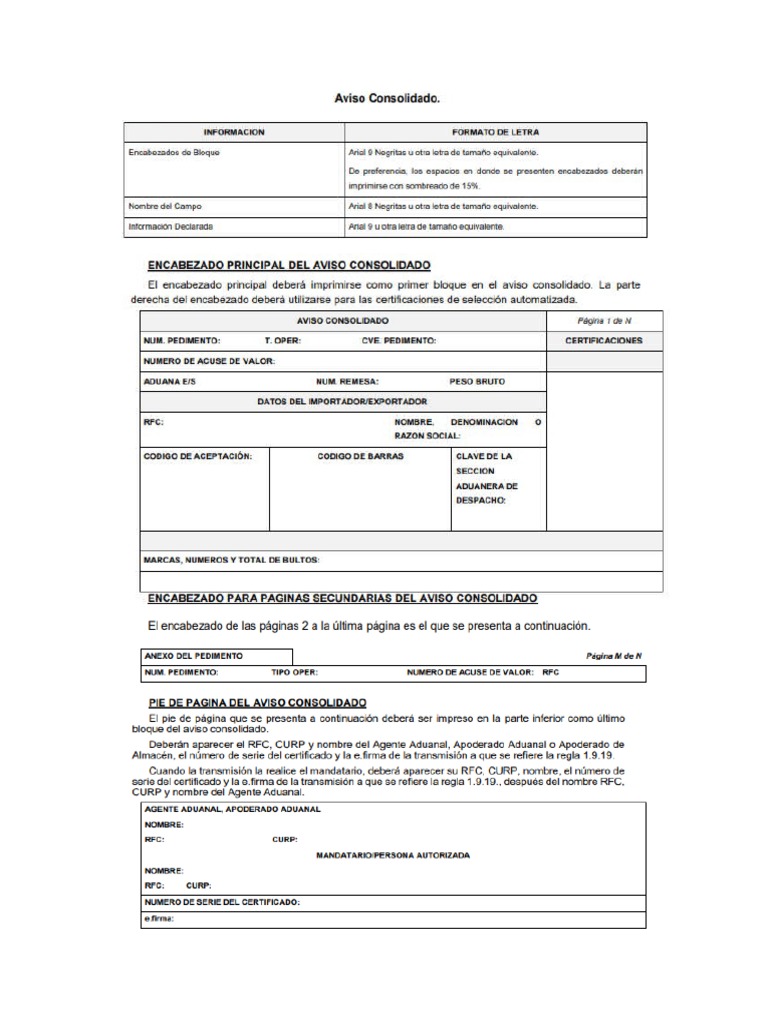 Aviso Consolidado | PDF