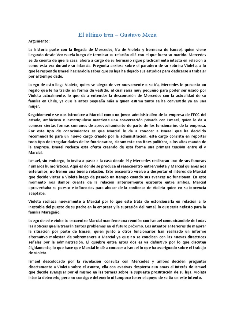 Argumento El Ultimo Tren | PDF