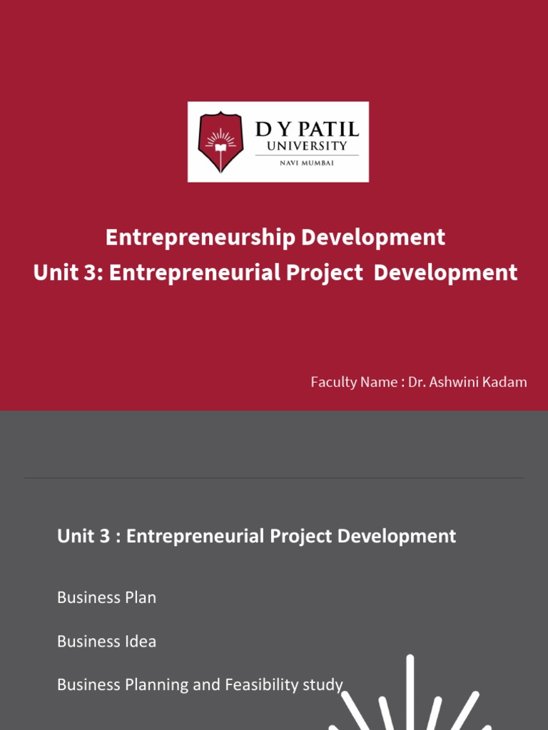 Unit-3 - Entrepreneurial Project Development (Business Plan) | PDF ...