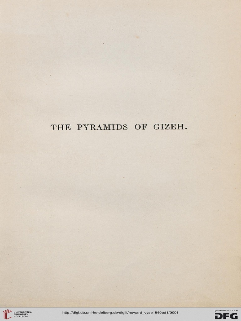 Rapport D'exploration - The Pyramids of Gizeh (1840) - Colonel HOWARD ...