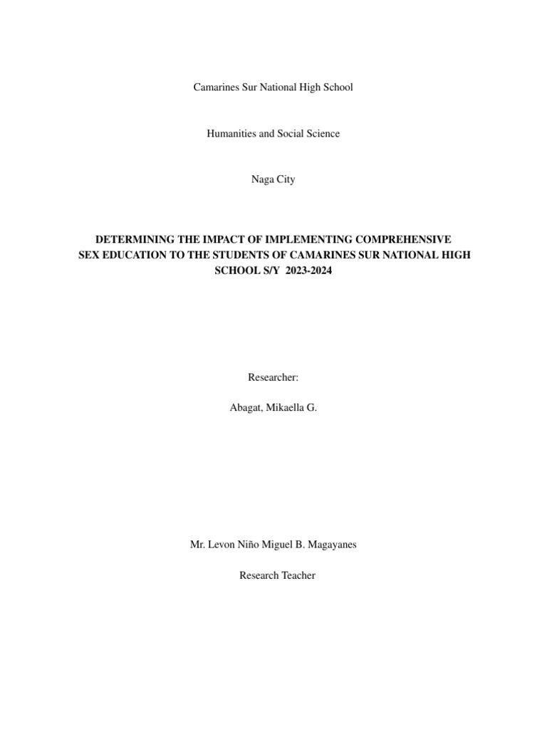 Chapter 1 Research Pdf Sex Education Psychological Concepts