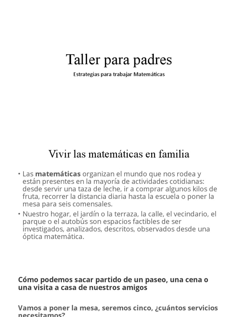 Taller para Padres | PDF