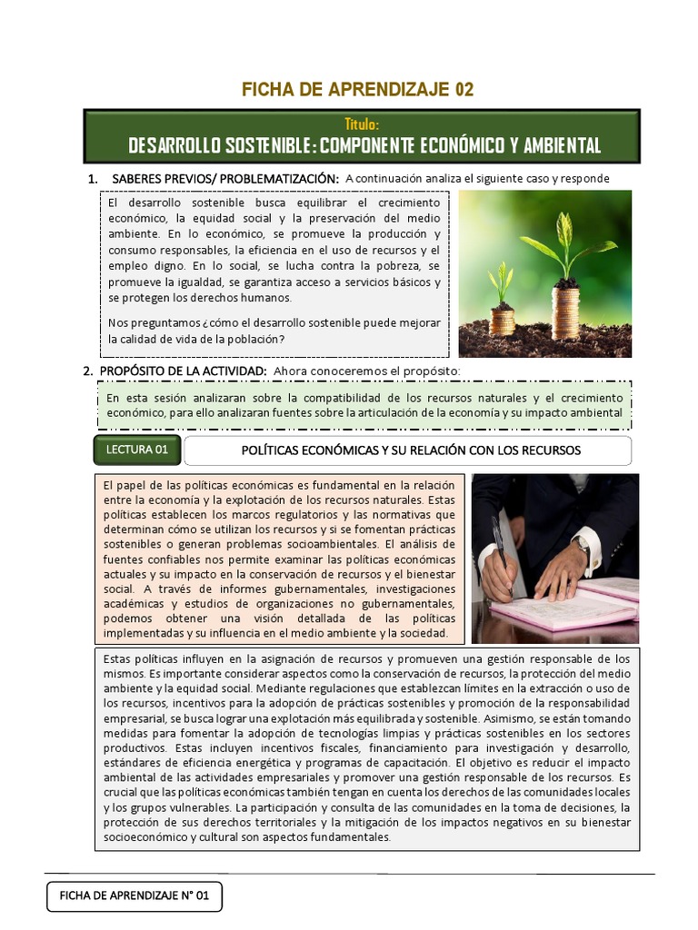 2 Ficha de Aprendizaje CCSS 5° Grado | PDF | Sustentabilidad | Tecnología limpia