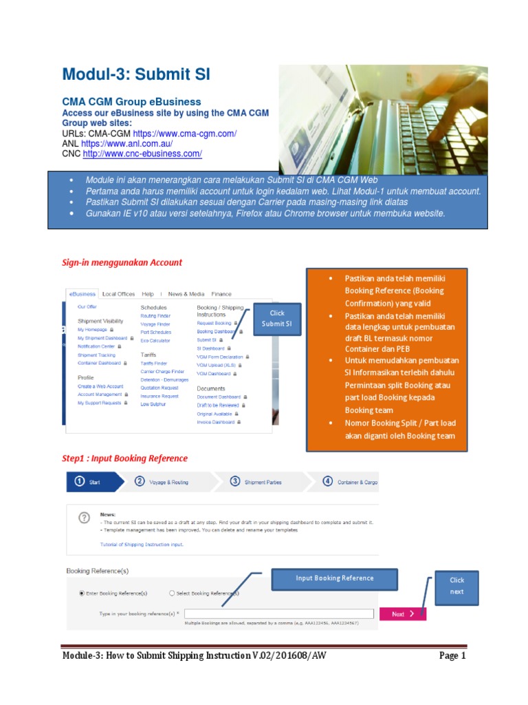 Modul-3: Submit Si: Cma CGM Group Ebusiness | PDF