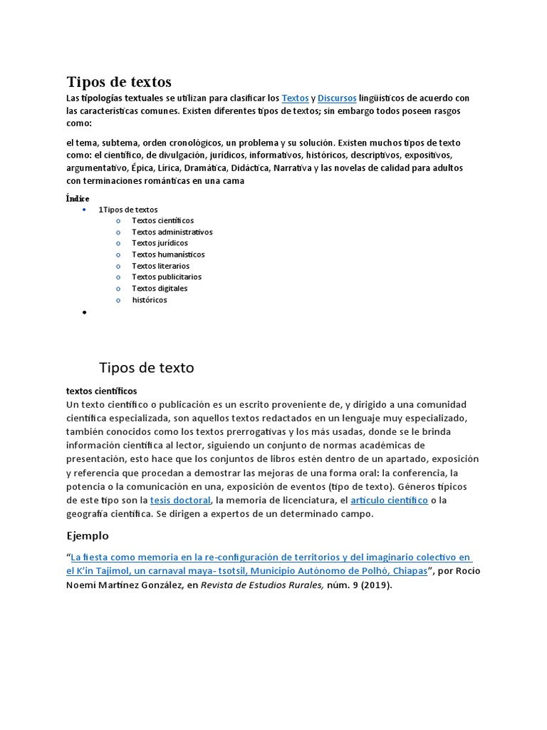 Tipos de Texto | PDF | Ensayos | Poesía