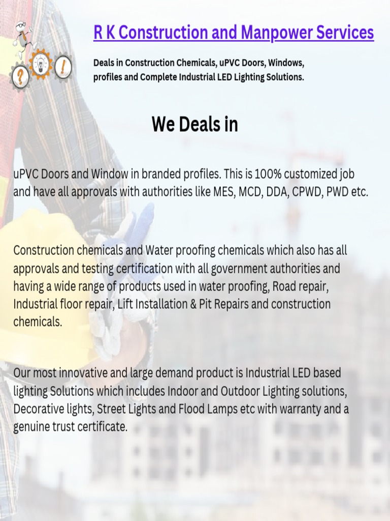 R K Construction and Manpower Services | PDF | Concrete | Cement