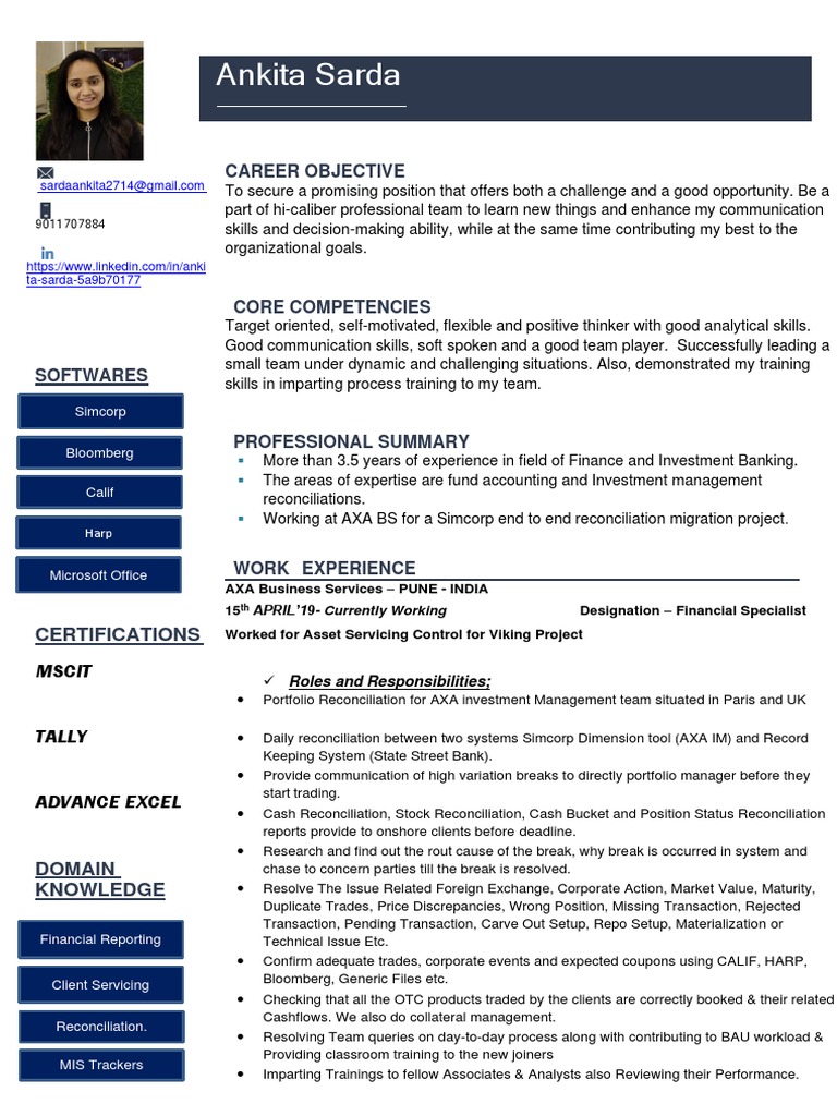 Ankita's Resume Feb 2023 | PDF | Conflict Resolution | Investment Management
