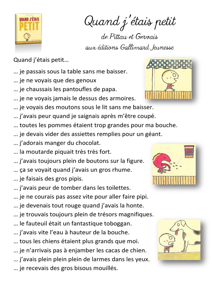 Imparfait - Quand J'étais Petit | PDF
