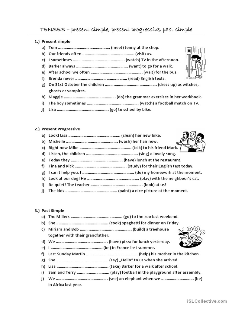 TENSES - Present Simple, Present Progressive, Past Simple | PDF