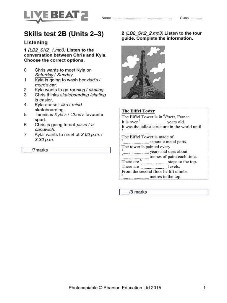 LB2 Skills Test 2B | PDF