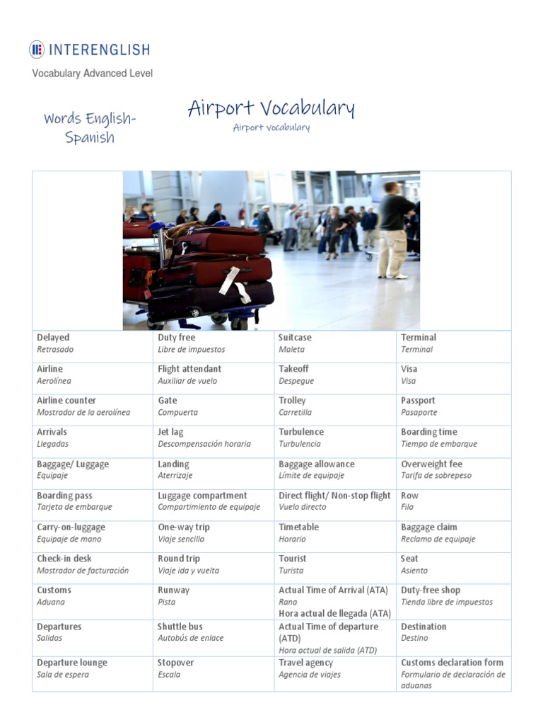 Airport Vocabulary | PDF | Aviación Civil | Aviación