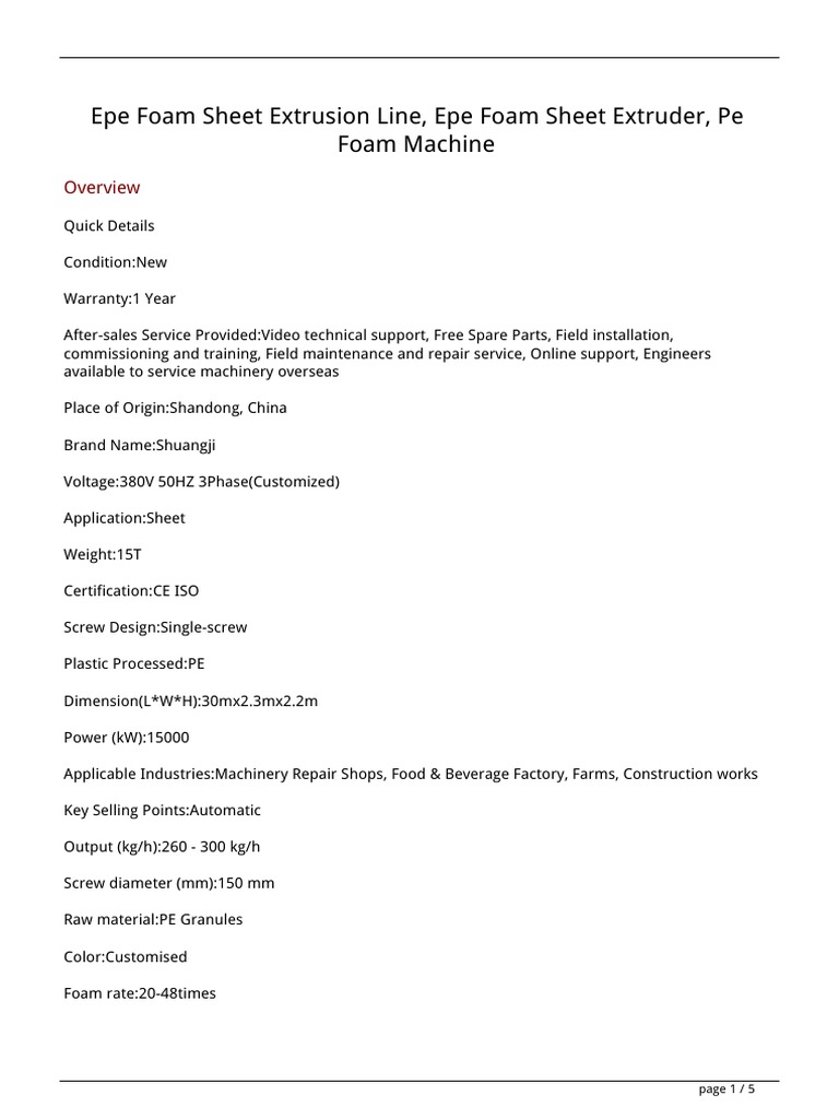 Epe Foam Sheet Extrusion Line Epe Foam Sheet Extruder Pe Foam Machine ...