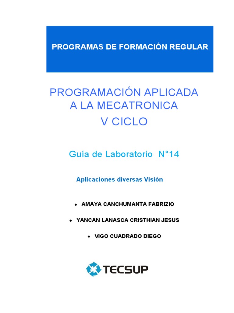 Lab 14 Aplicaciones Diversas-Visión I | PDF | Imagen | Ingeniería Informática